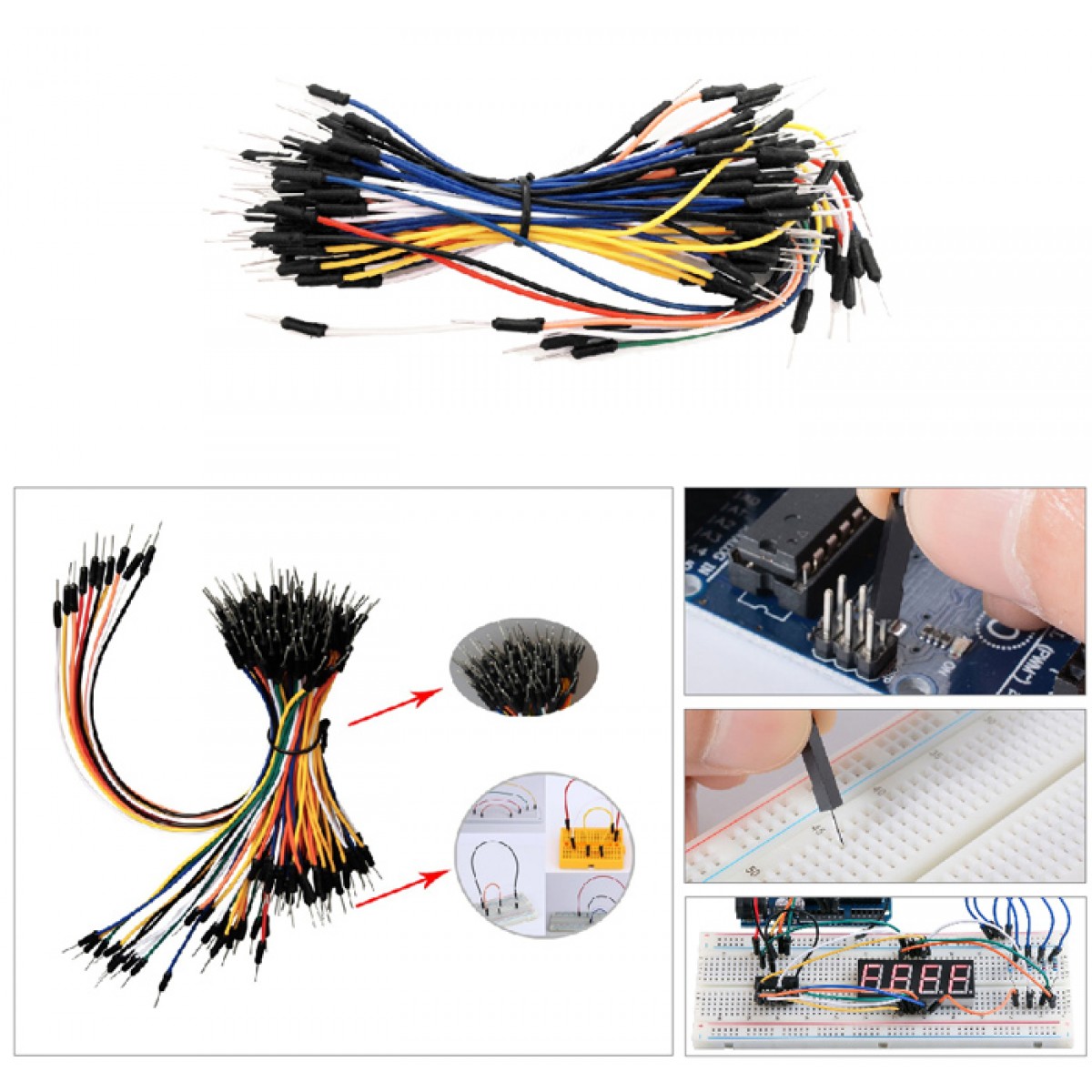 KEYESTUDIO Power+830-Hole Solderless breadboard KS0312, 65x Jumper Wires