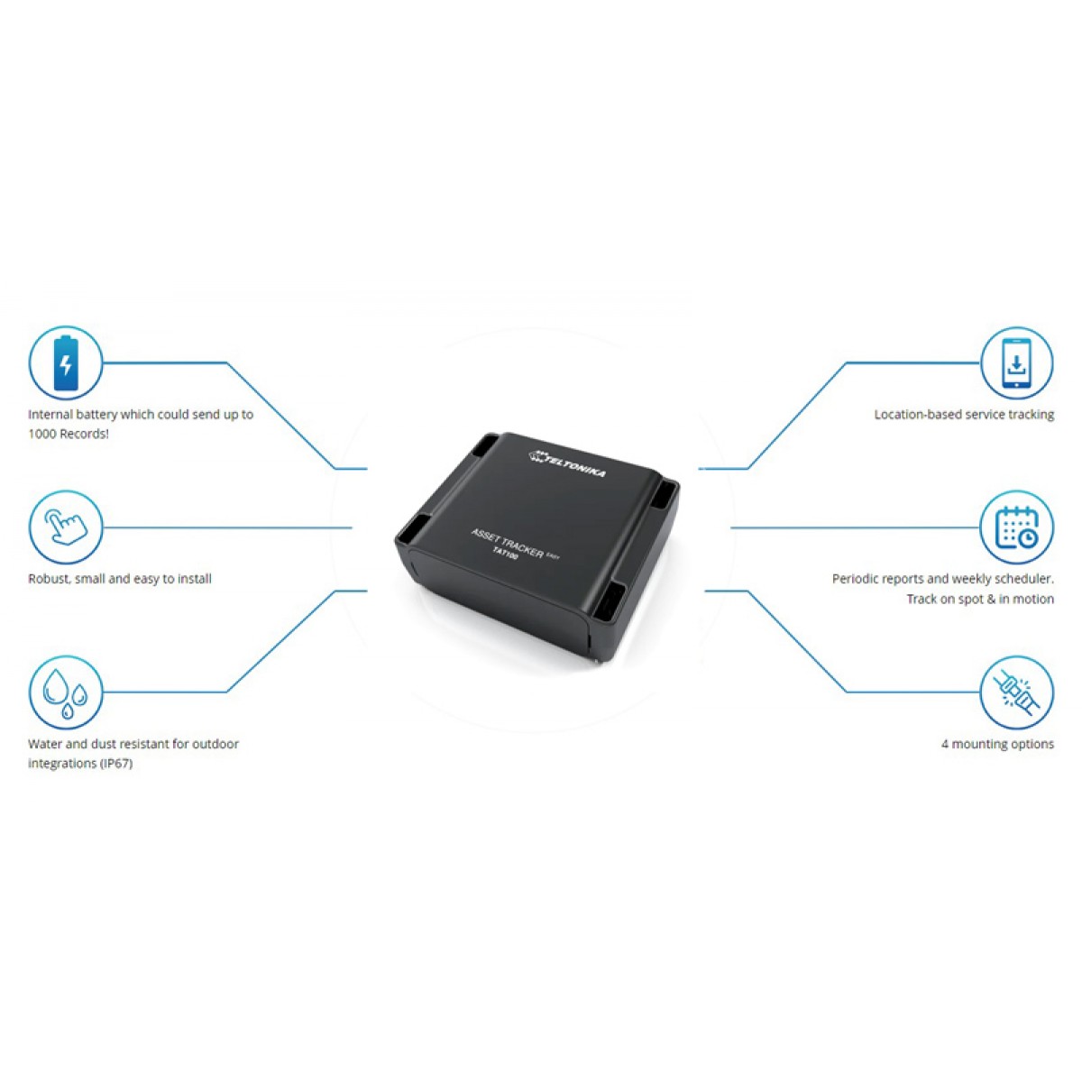 TELTONIKA asset tracker TAT100, GSM/GPRS/GNSS, Bluetooth, 2200mAh, IP67