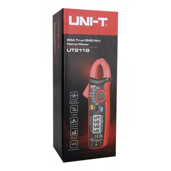 UNI-T μίνι ψηφιακή αμπεροτσιμπίδα UT211B, 60A AC/DC, NCV, True RMS